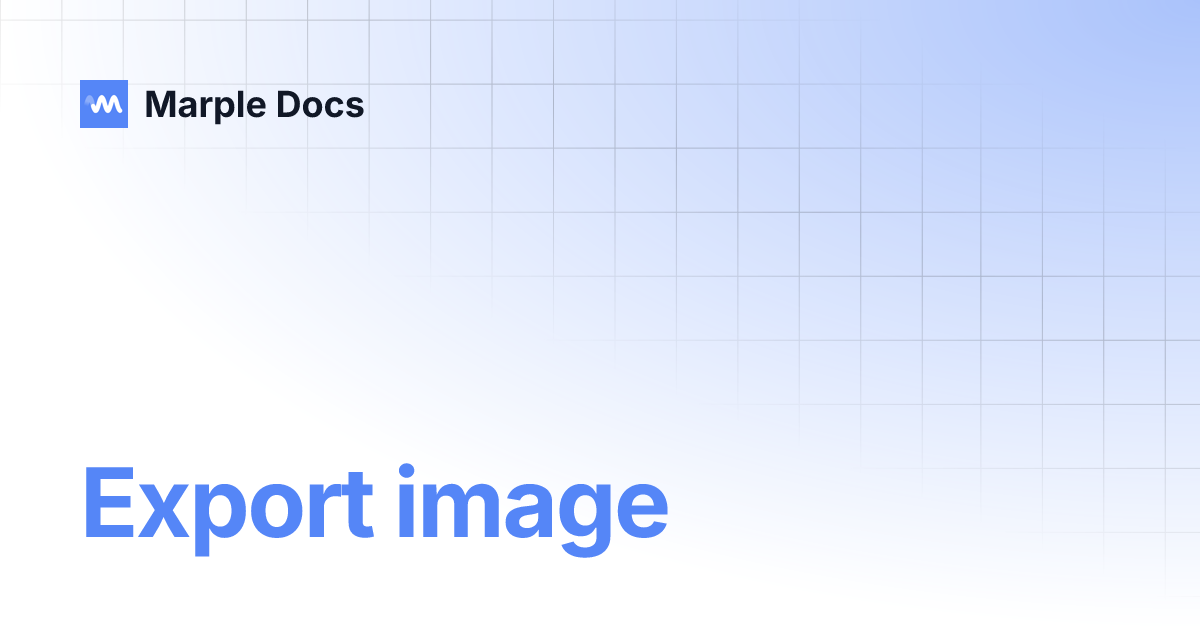Export Image Marple Docs