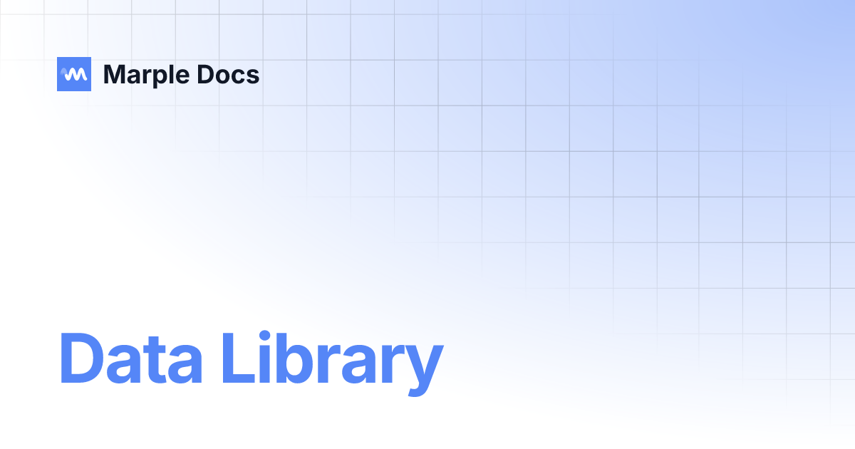 Data Library Marple Docs