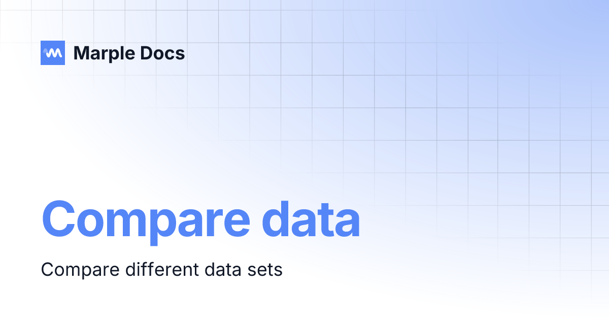 Compare Data Marple Docs